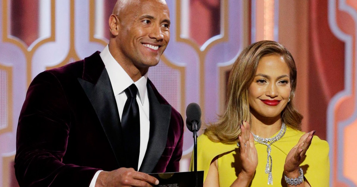 WZ Photo Gallery: The Rock Appears at Tonight's Golden Globes Award Show