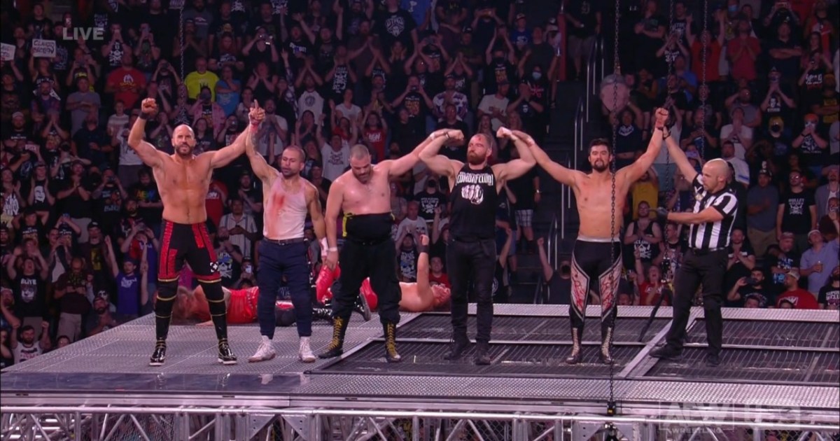 Blackpool Combat Club Win 2022 AEW Blood & Guts Match