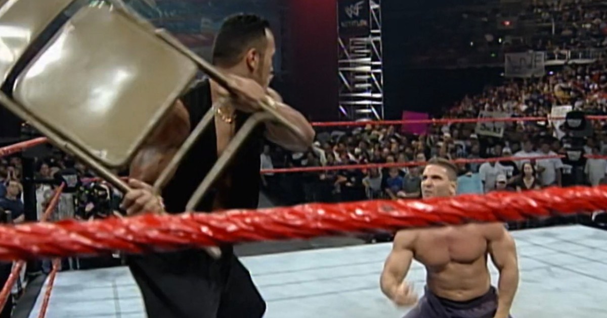 Ken Shamrock Reflects On Taking Infamous Chair Shot From The Rock