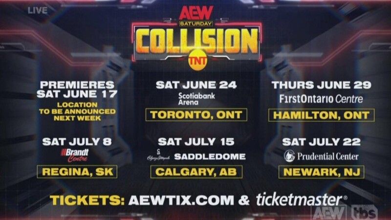 AEW Announces Dates, Locations For AEW Collision Tapings