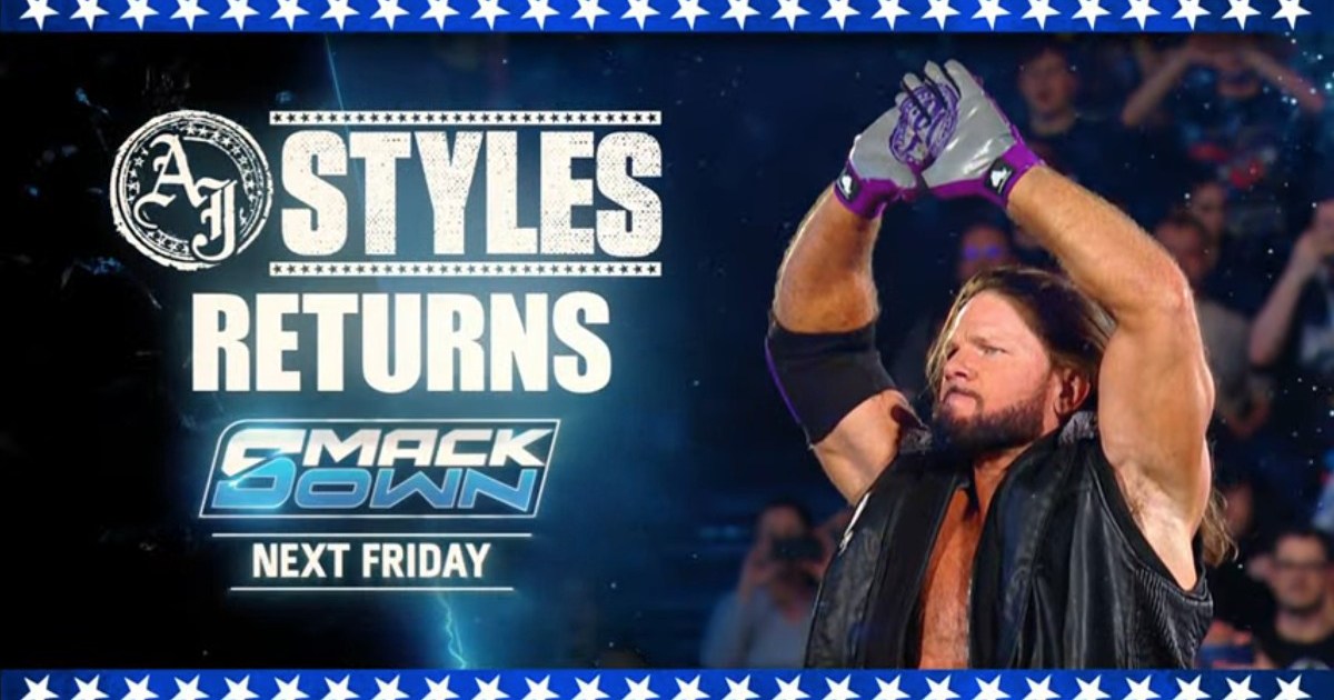 AJ Styles To Return On 10/4 WWE SmackDown