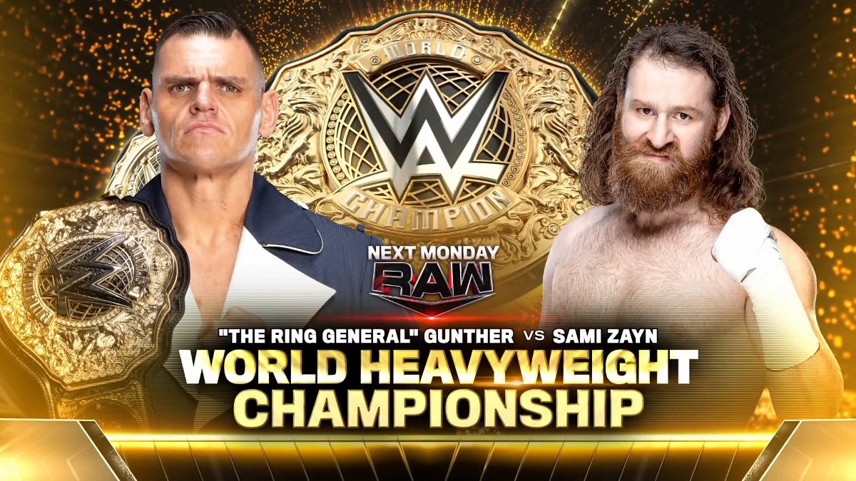 Gunther To Defend World Title Against Sami Zayn On WWE RAW