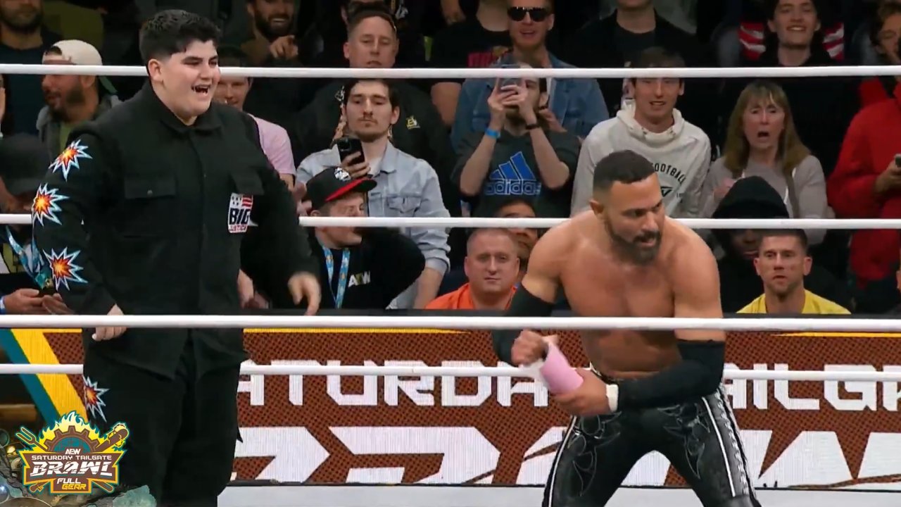 Costco Guys’ Big Justice Hits Diamond Cutter At AEW Full Gear - Wrestlezone